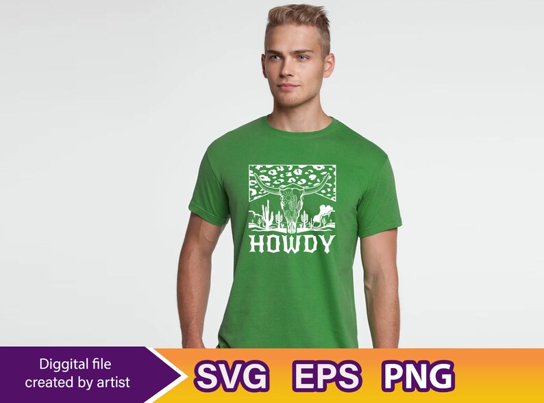 Howdy Svg, Howdy Cow Skull Svg, Skull Svg, Desert Cactus, Cowboy ...