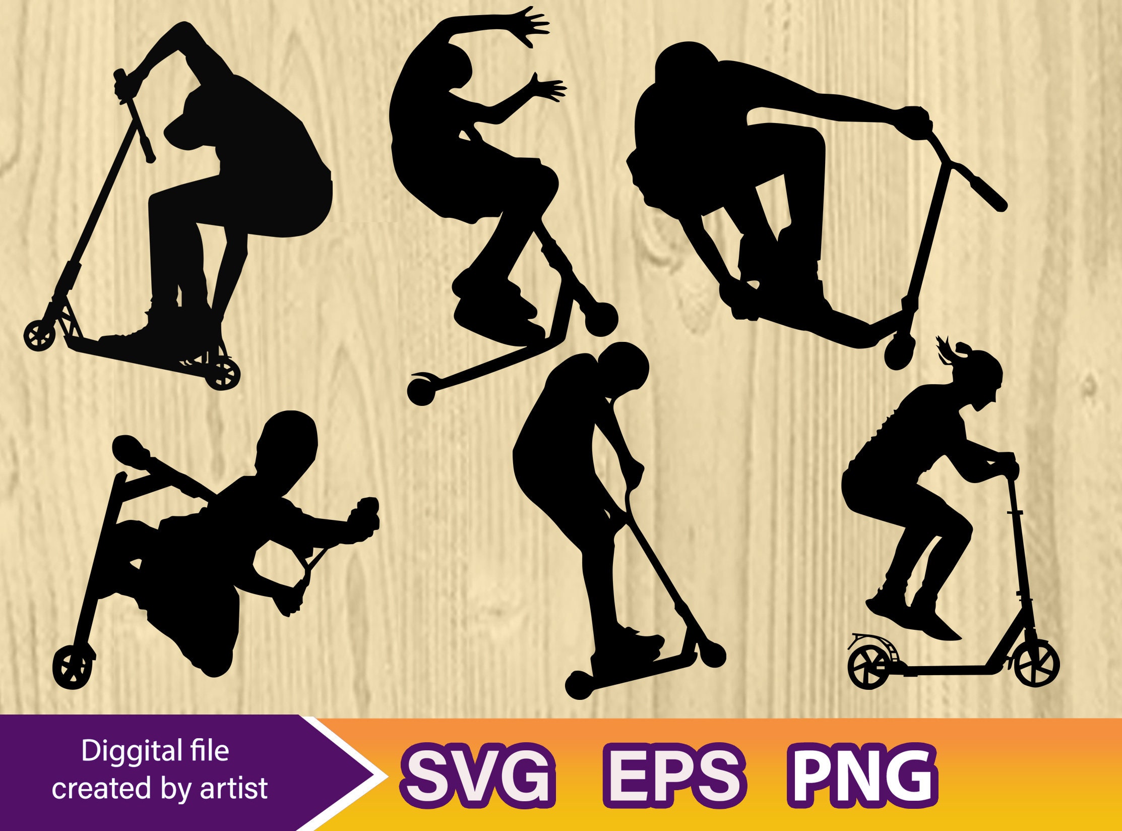 Dripping Scooter Stuntman Svg, Scooters Svg, Scooters Silhouette Svg ...