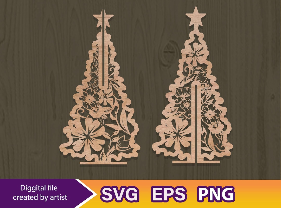 Nativity Scene Svg, Laser Cut Nativity Tree & Stand, Christmas Tree Svg ...
