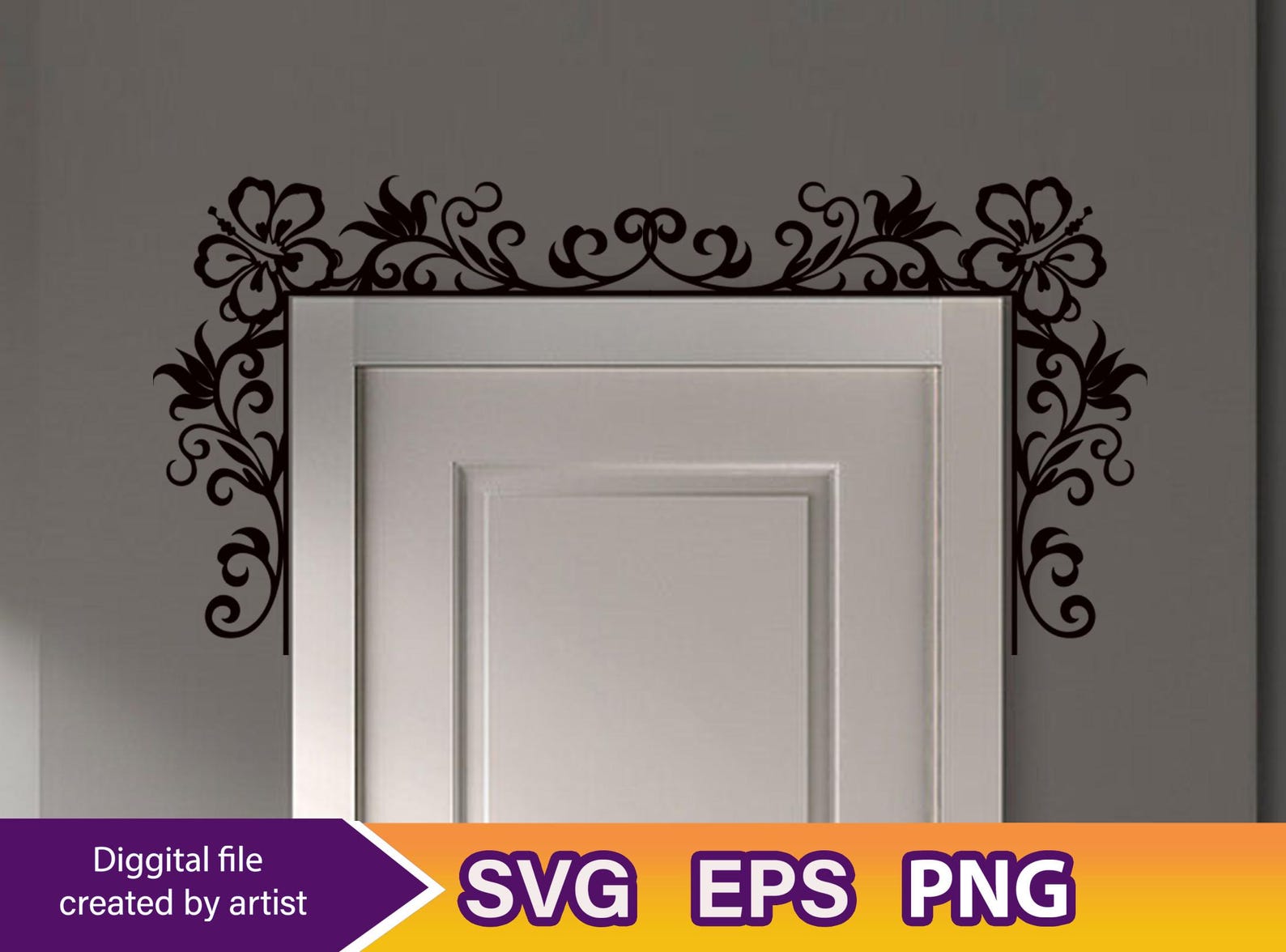 Flowers Door Corners Svg, Corner Svg, Laser Cut, Door Corner Eps ...