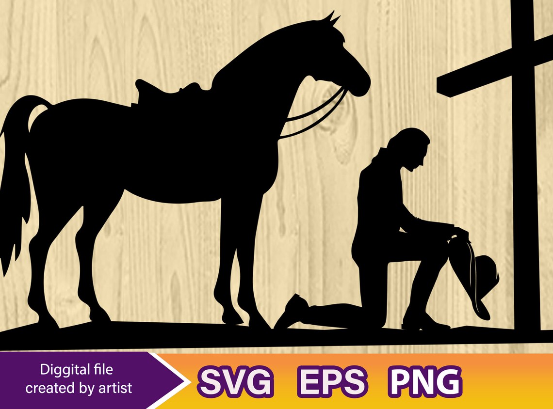 Praying Cowboy Svg, Praying Cowboy , Cricut File, Cowboy Kneeling ...