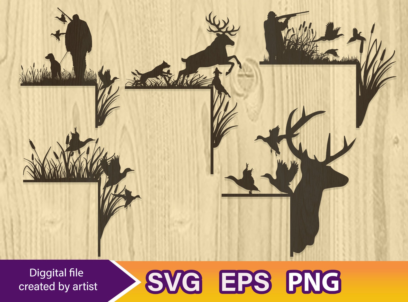 Deer Door Corner SVG, Home Decor Svg, Glowforge File, Deer Nature Scene ...