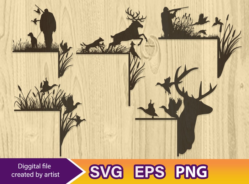 Deer Door Corner SVG, Home Decor Svg, Glowforge File, Deer Nature Scene ...