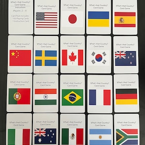 What's That Country? CARD GAME - Country Flag and Fact Guessing. 100 ...
