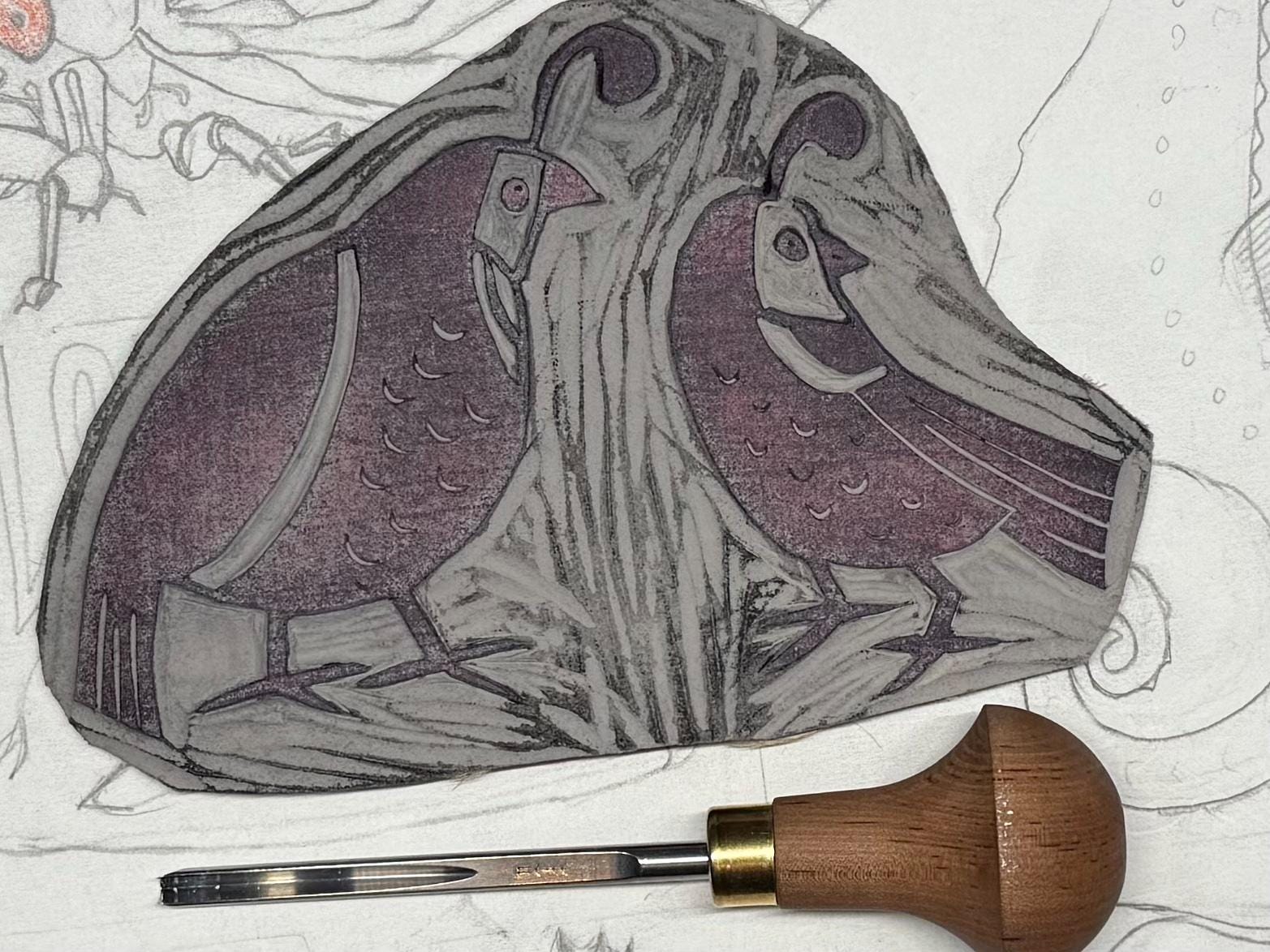 Hand Carved Quail Print, Black Ink on Lokta Paper (5x7in) - Etsy