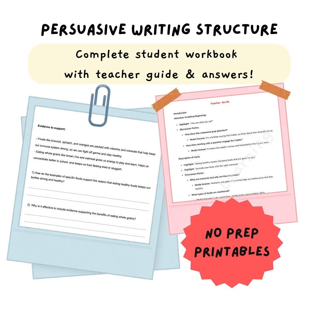 Persuasive Writing Structure Guide for Primary 3/4 Students | Analysis ...
