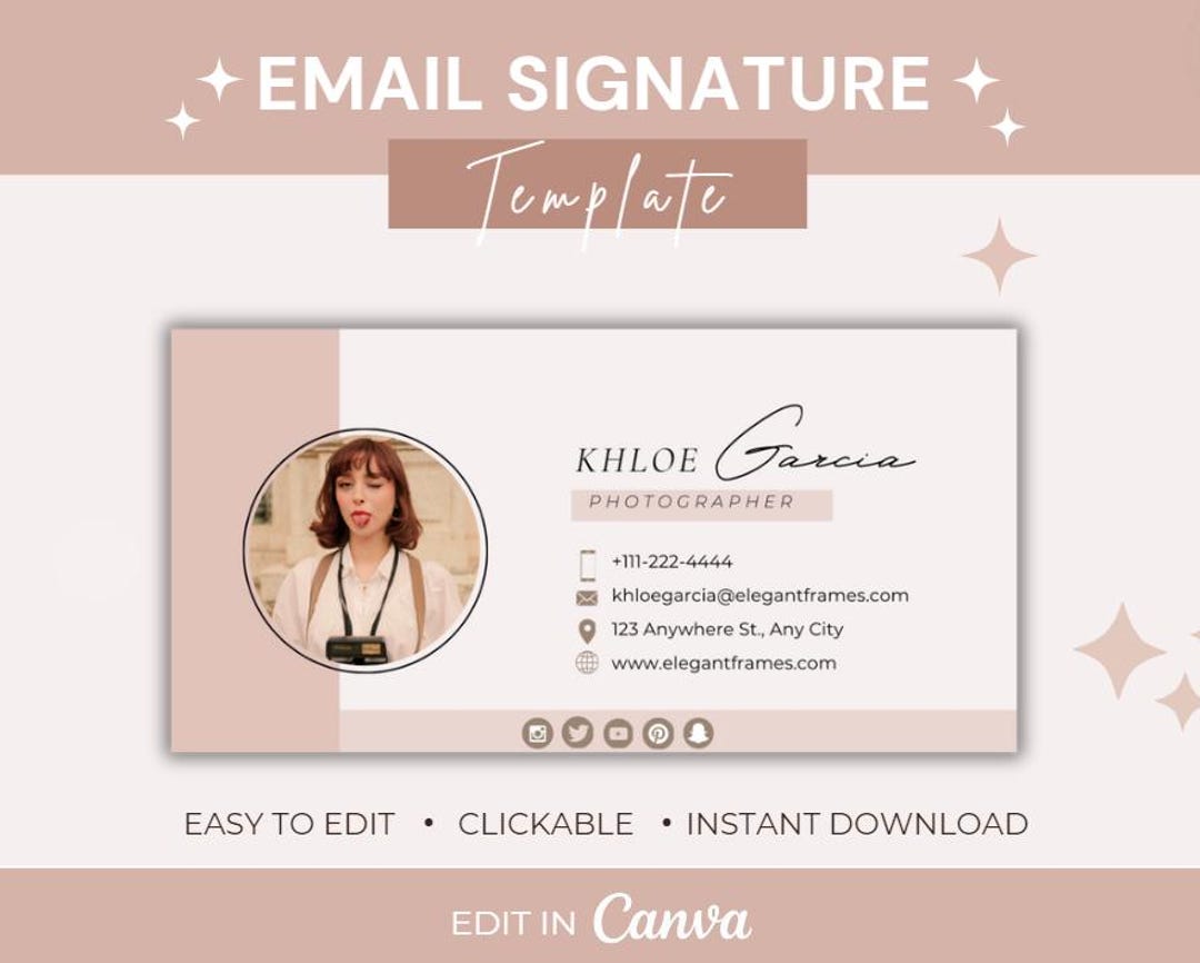 Email Signature Template, Photography Signature Template, Editable ...