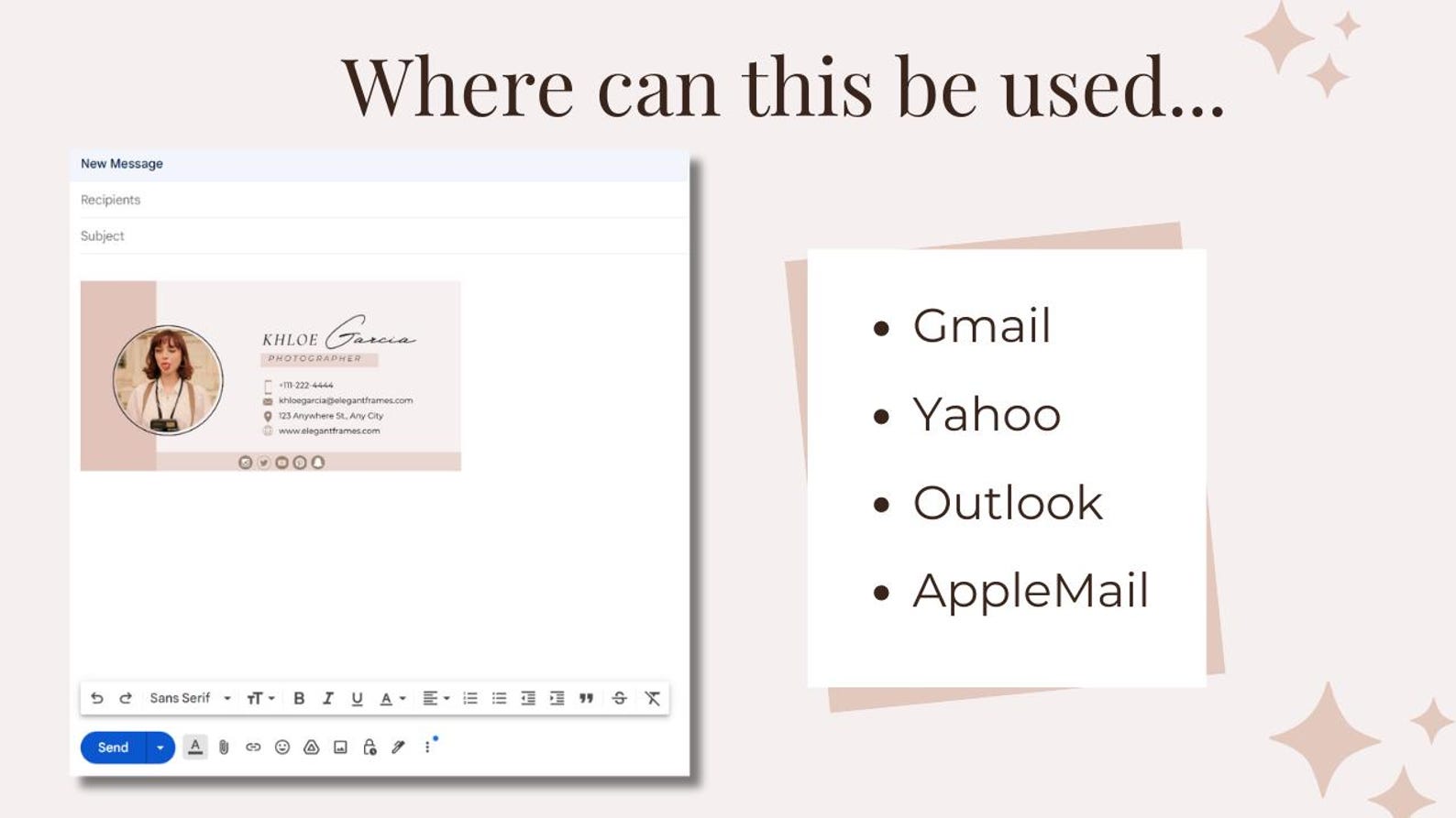 Email Signature Template, Photography Signature Template, Editable ...