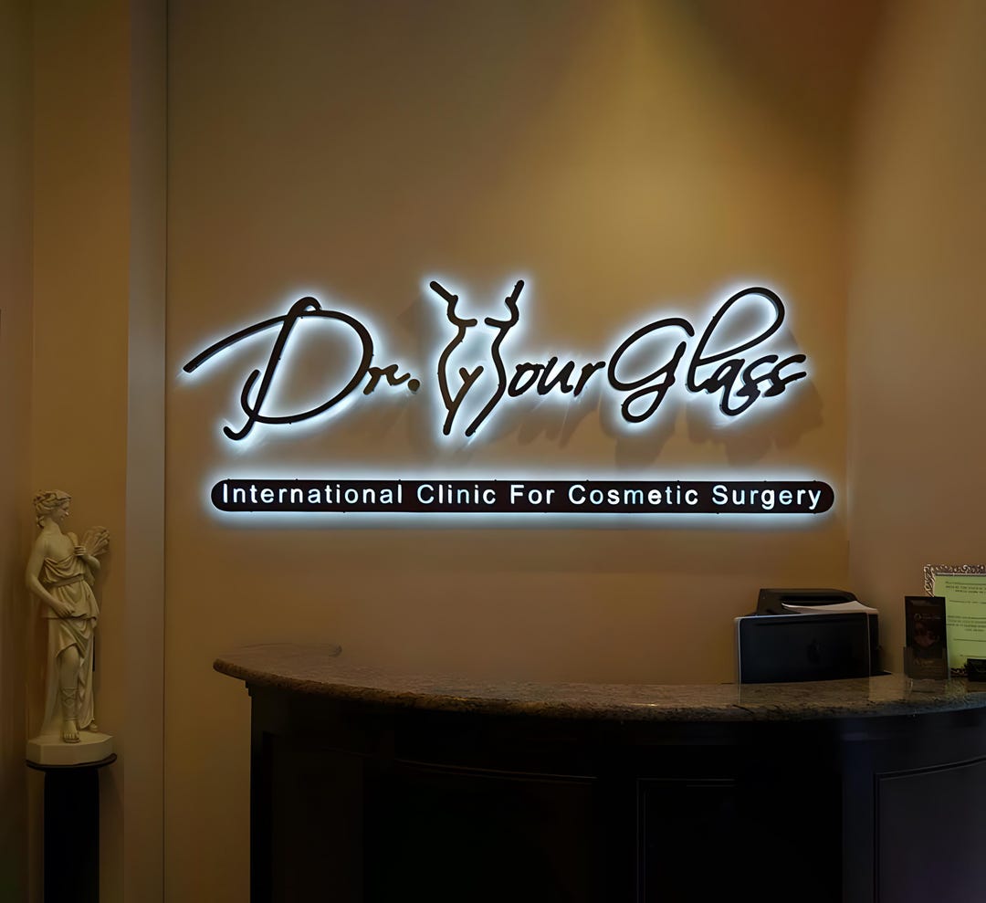Clinic Business Sign, Metal Backlit Sign, LED Light Sign, Aesthetic ...