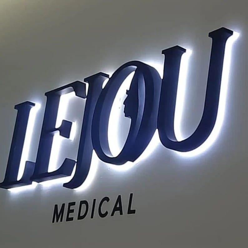 Clinic Business Sign, Metal Backlit Sign, LED Light Sign, Aesthetic ...
