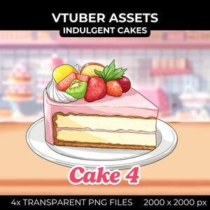 Cake Vtuber Assets PNG Kawaii Cake Decorations | Transparent Props ...