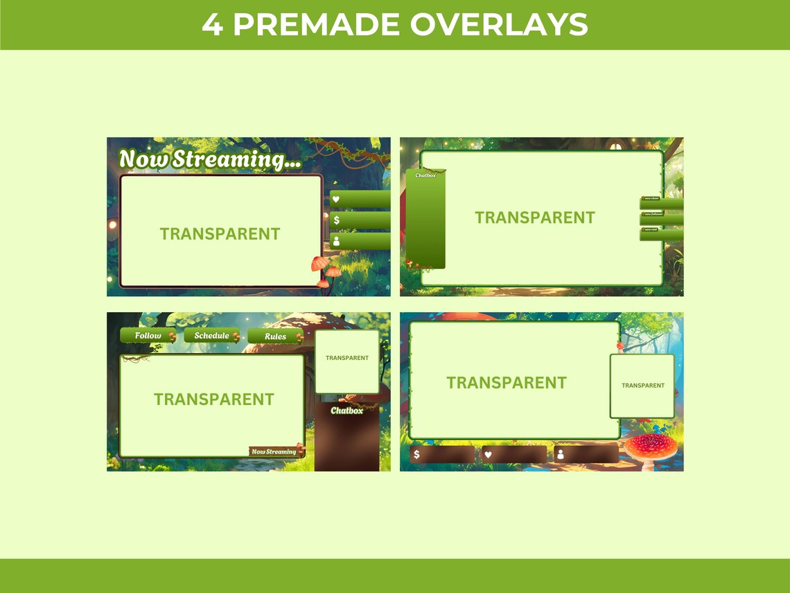 Ghibli Mushroom Cutecore Forest Twitch Cozy Stream Screen Package ...