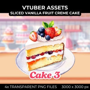 Cake Vtuber Assets PNG | Kawaii Cake Decorations | Transparent Props ...