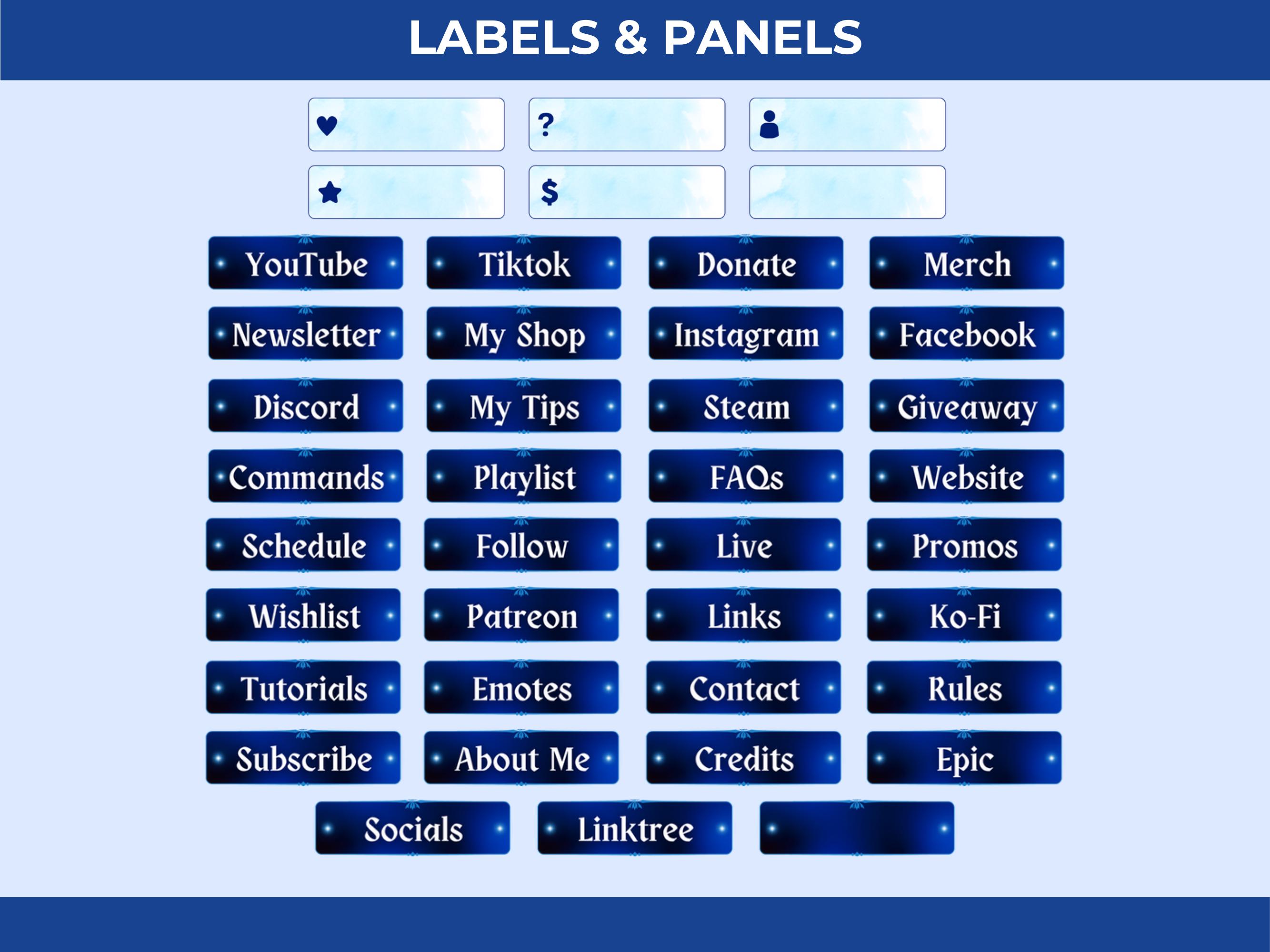 Magical Blue Medieval Castle Twitch Kingdom Panels Fantasy Stream ...