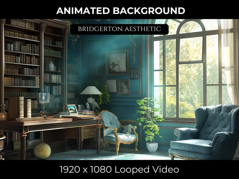 Animated Background Bridgerton Blue Aesthetic Twitch Overlay Desktop ...