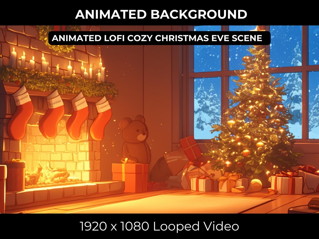Cozy Christmas Eve Animated Background | Holiday Fantasy Stream Overlay ...