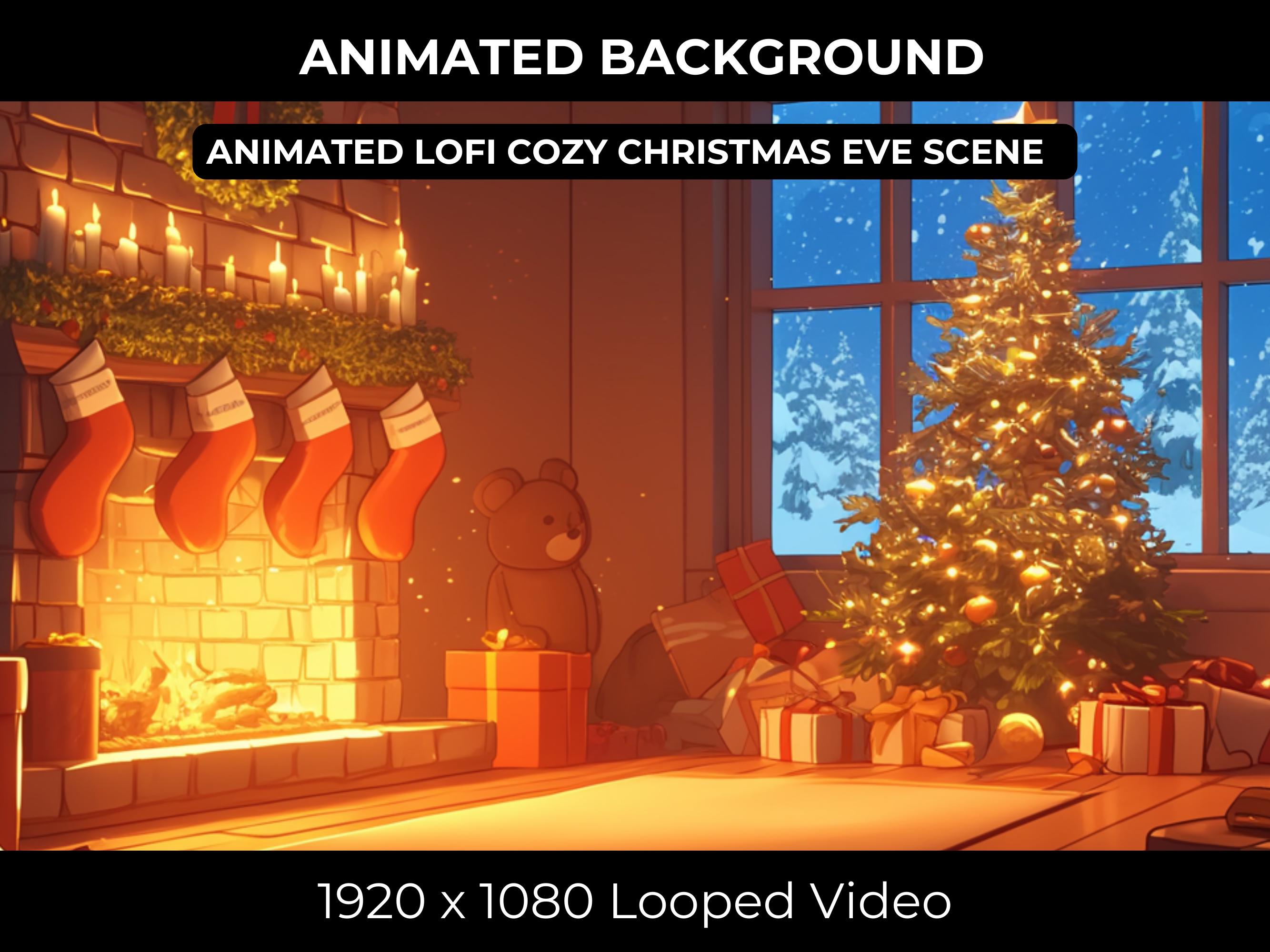 Cozy Christmas Eve Animated Background | Holiday Fantasy Stream Overlay ...