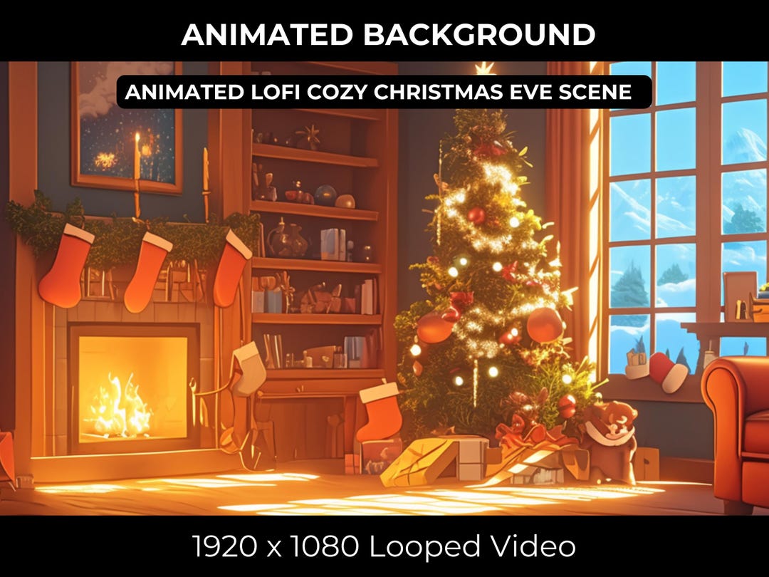 Cozy Christmas Eve Animated Background | Holiday Fantasy Stream Overlay ...