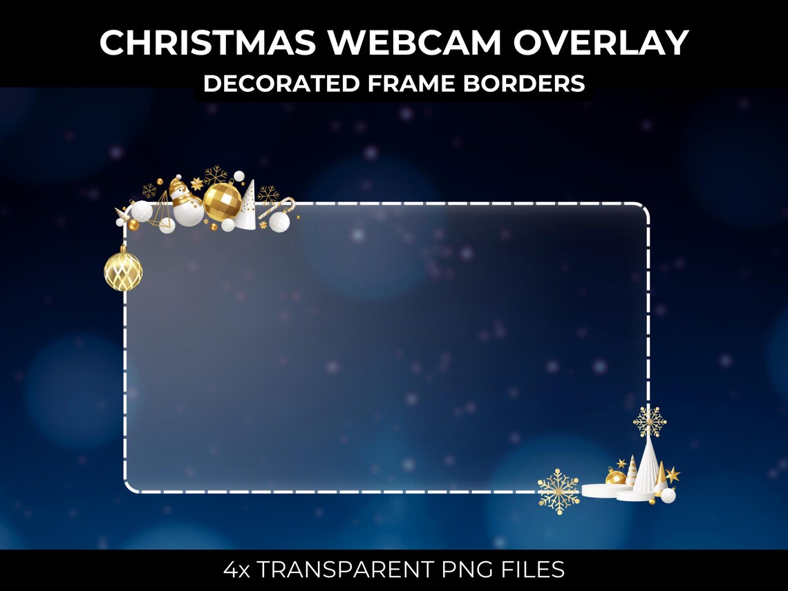Christmas Webcam Overlay Holiday Frames PNG Borders for Vtuber Streamer ...