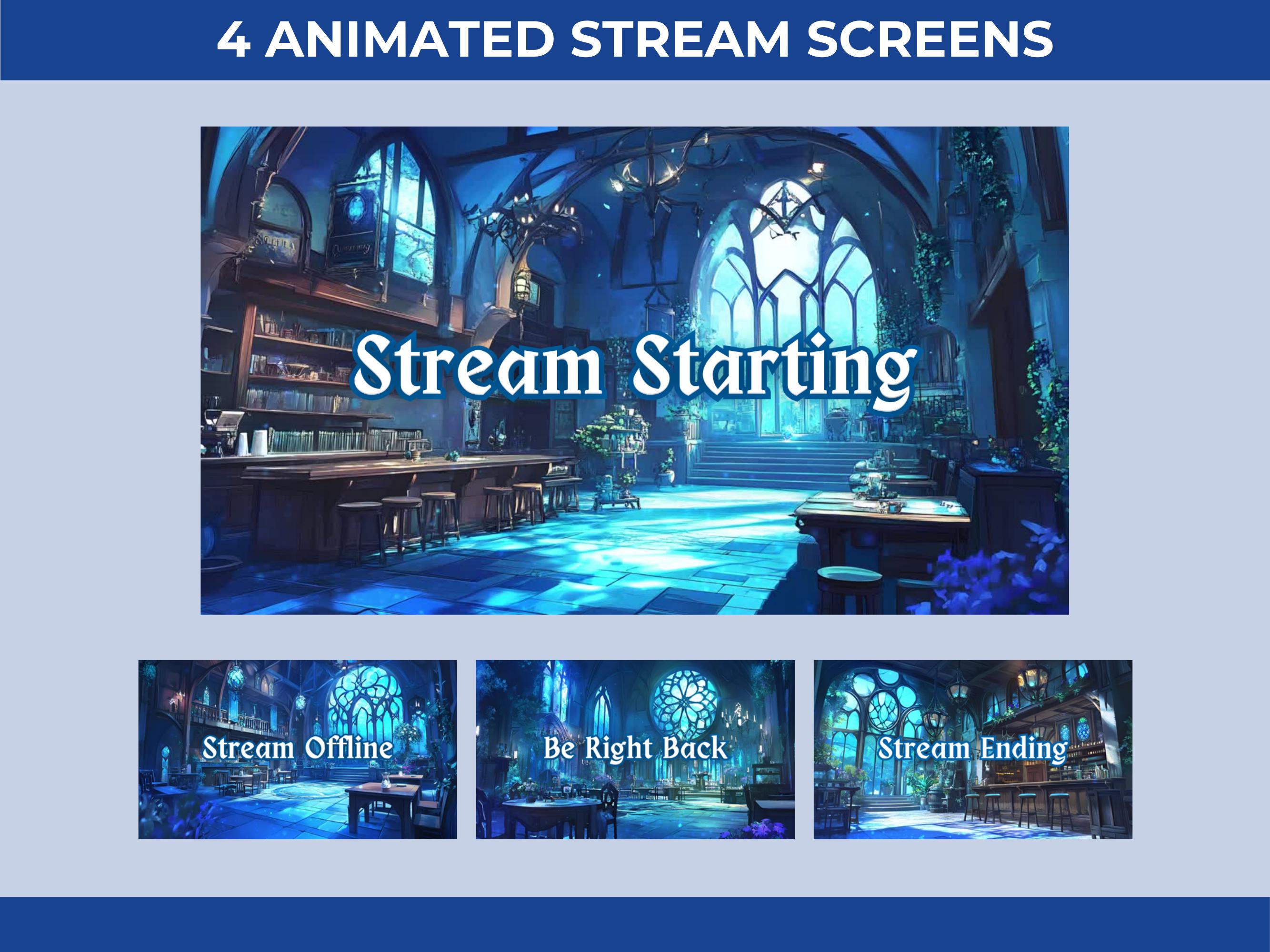 Magical Blue Medieval Castle Twitch Kingdom Panels Fantasy Stream ...