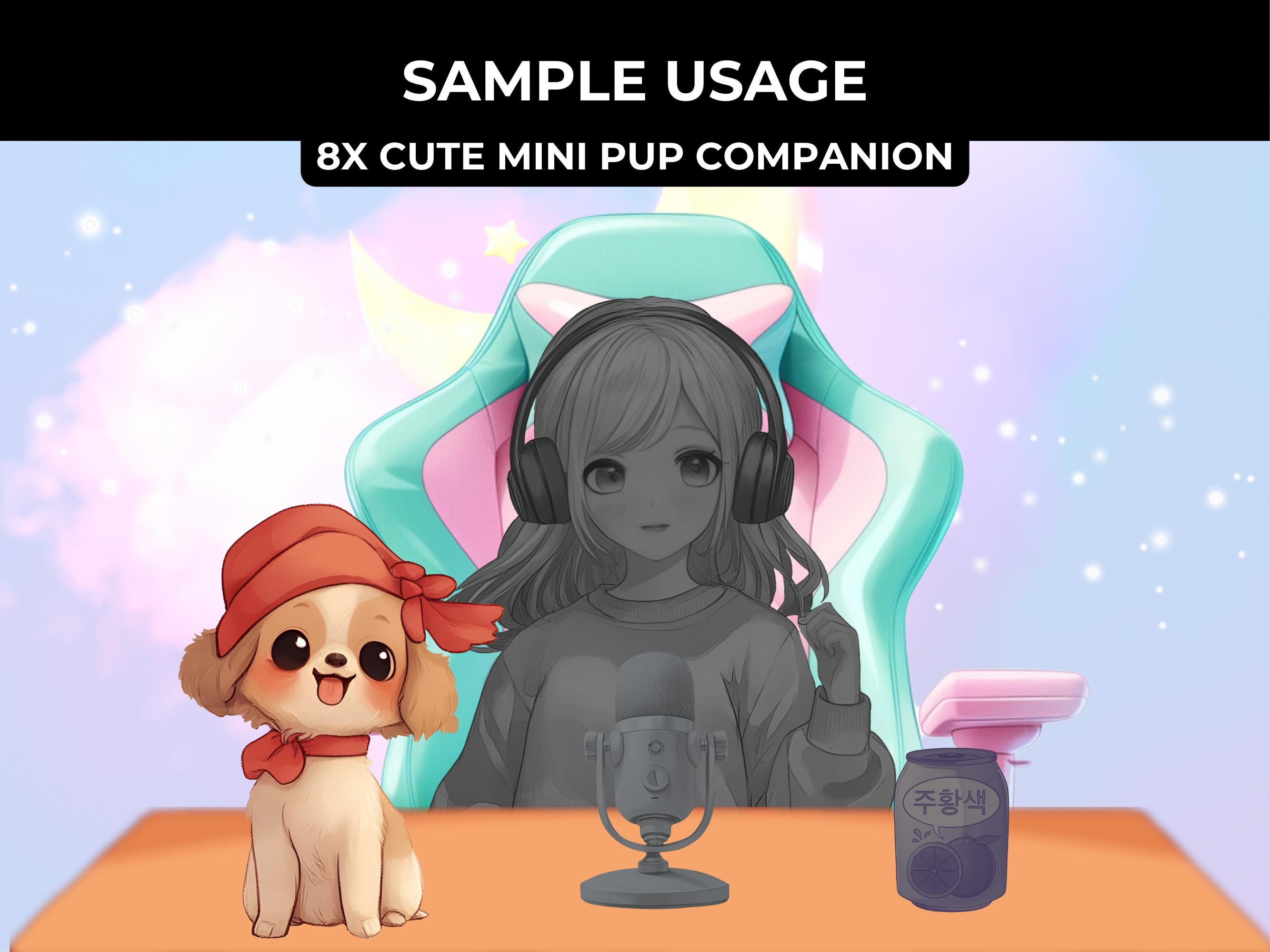 Cute Mini Pup Vtuber Asset | Kawaii Puppy PNG | Dog Companion ...