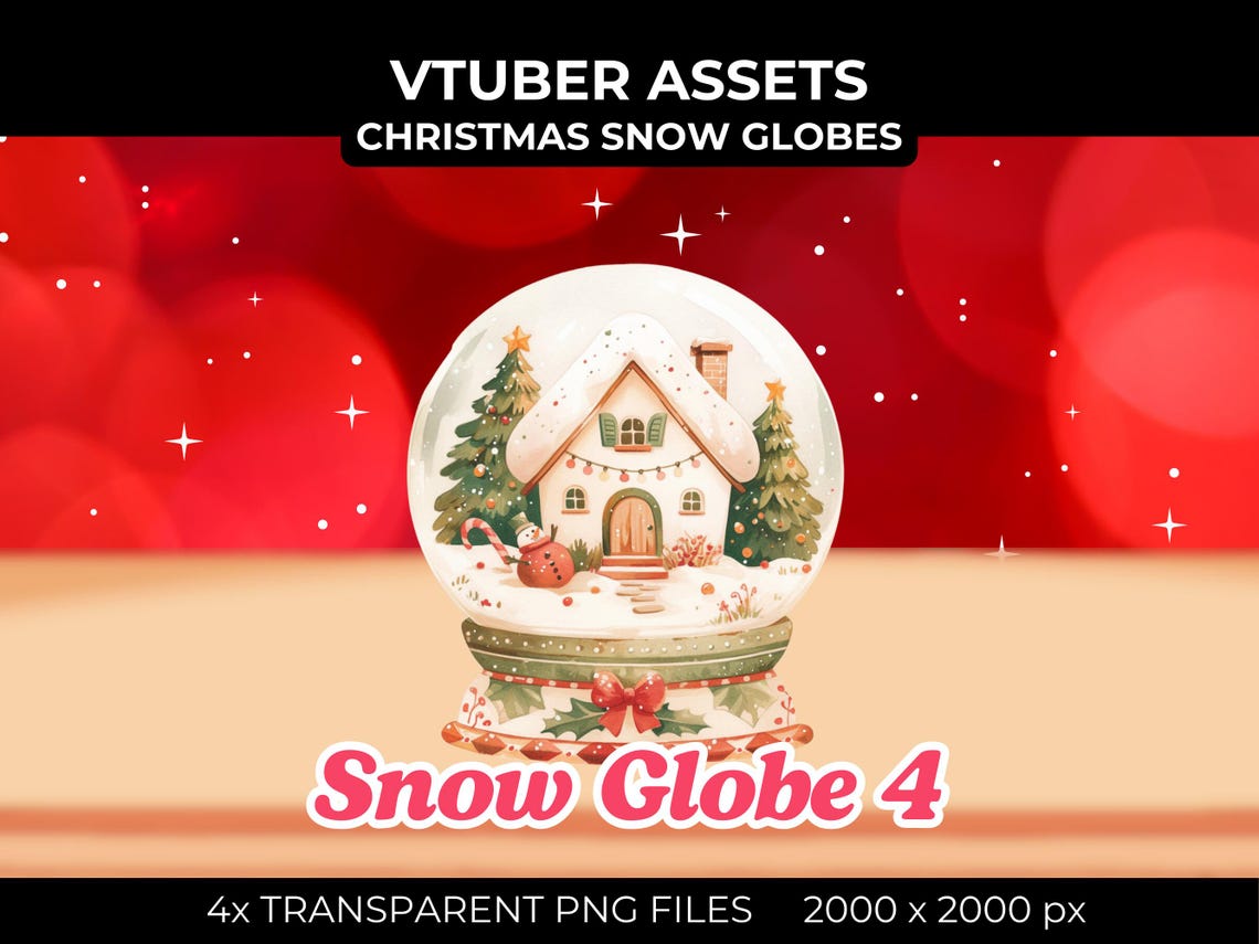 Christmas Snow Globe Vtuber Assets PNG Winter Decorations | Transparent ...