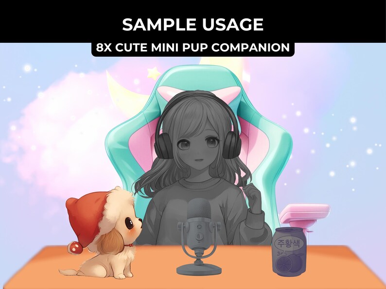 Cute Mini Pup Vtuber Asset | Kawaii Puppy PNG | Dog Companion ...