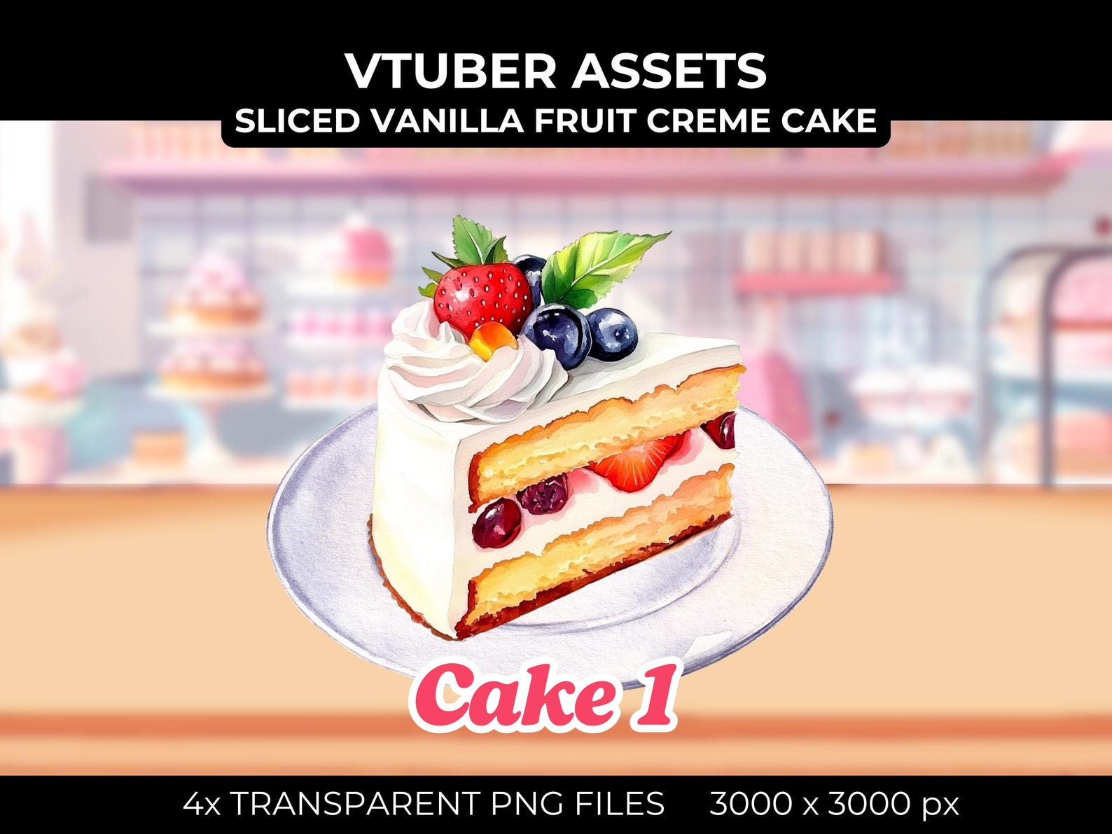 Cake Vtuber Assets PNG | Kawaii Cake Decorations | Transparent Props ...