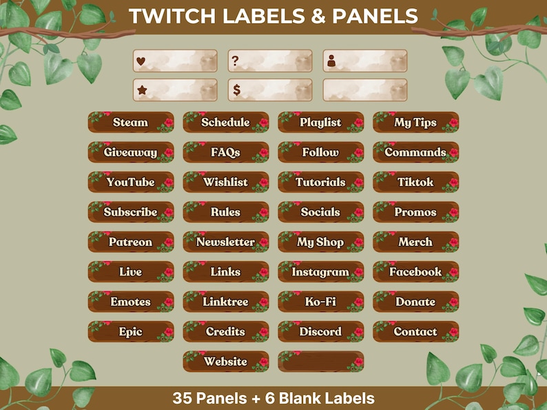Cozy Wood Plant Twitch Stream Decoration Panels Twitch Panels LOFI ...