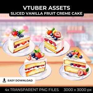 Cake Vtuber Assets PNG | Kawaii Cake Decorations | Transparent Props ...