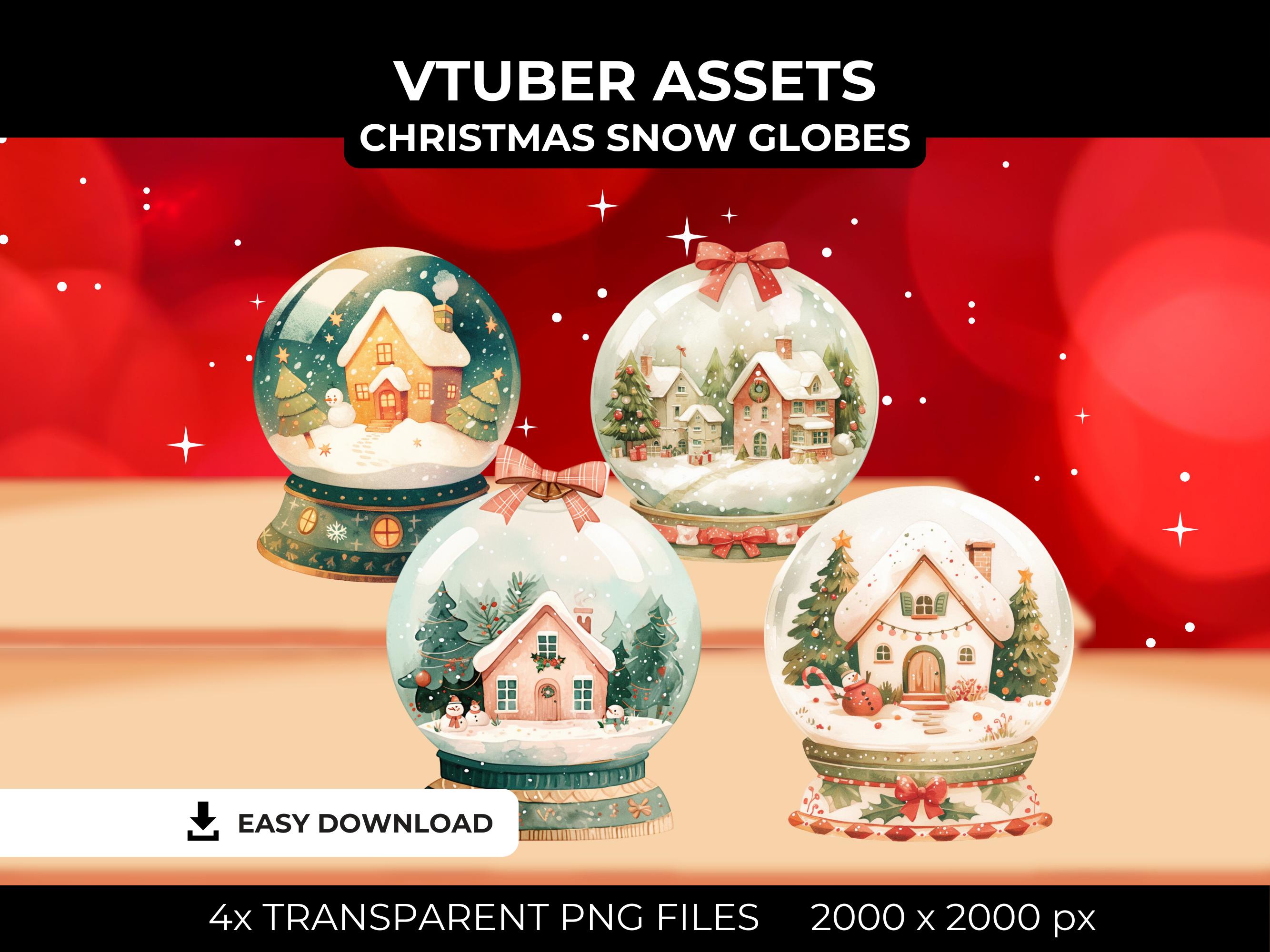 Christmas Snow Globe Vtuber Assets PNG Winter Decorations | Transparent ...
