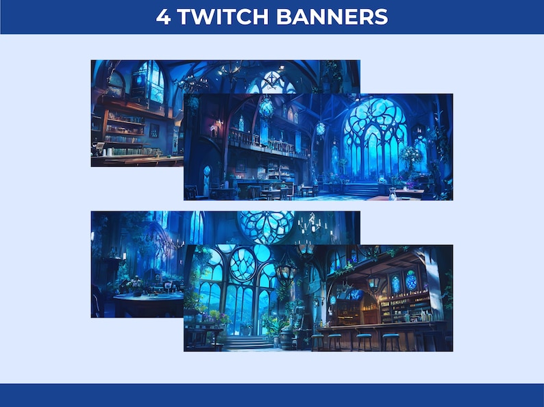 Magical Blue Medieval Castle Twitch Kingdom Panels Fantasy Stream ...