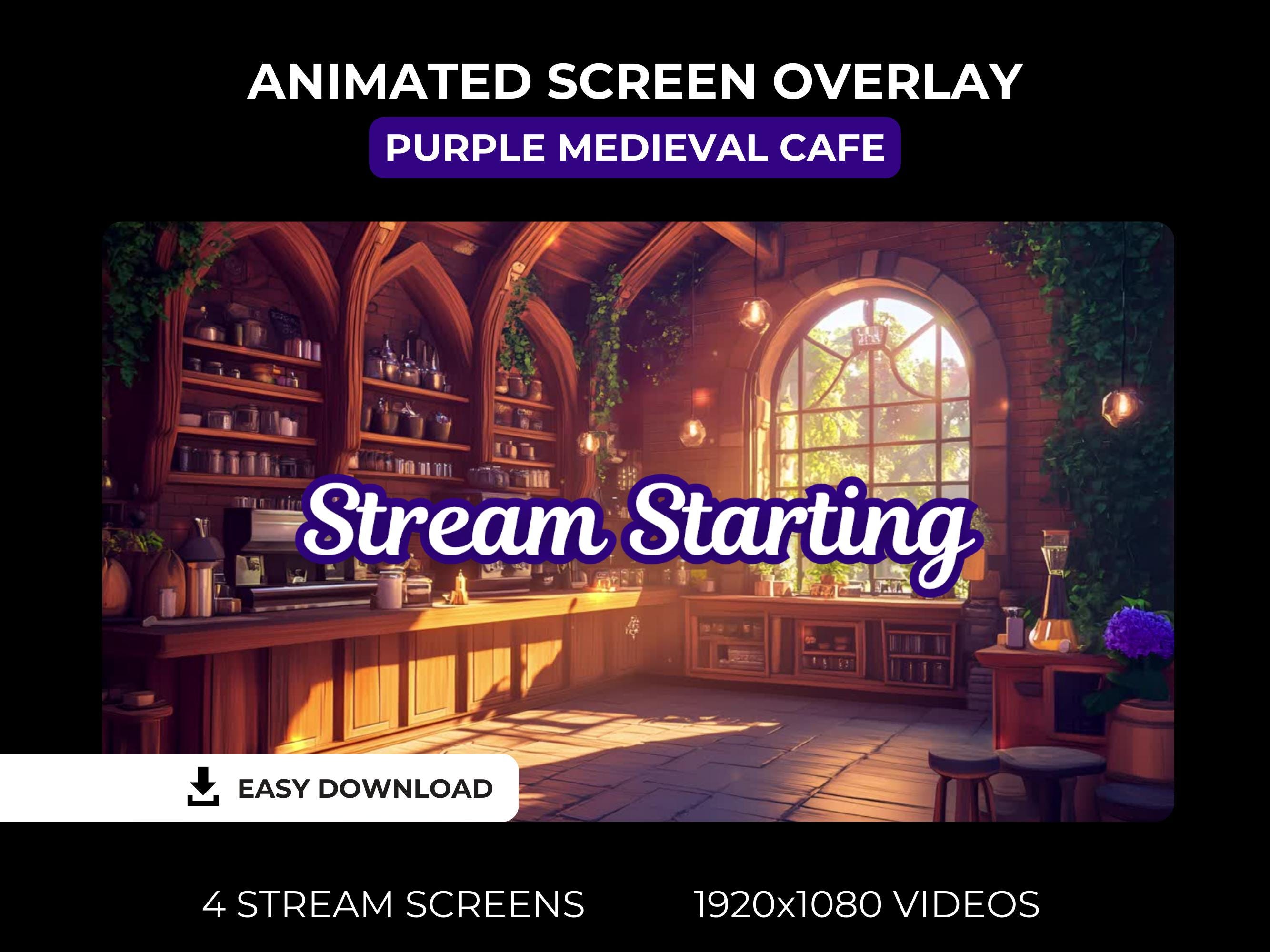 Purple Medieval Cafe Animated Background Magical Kingdom Stream Pack ...