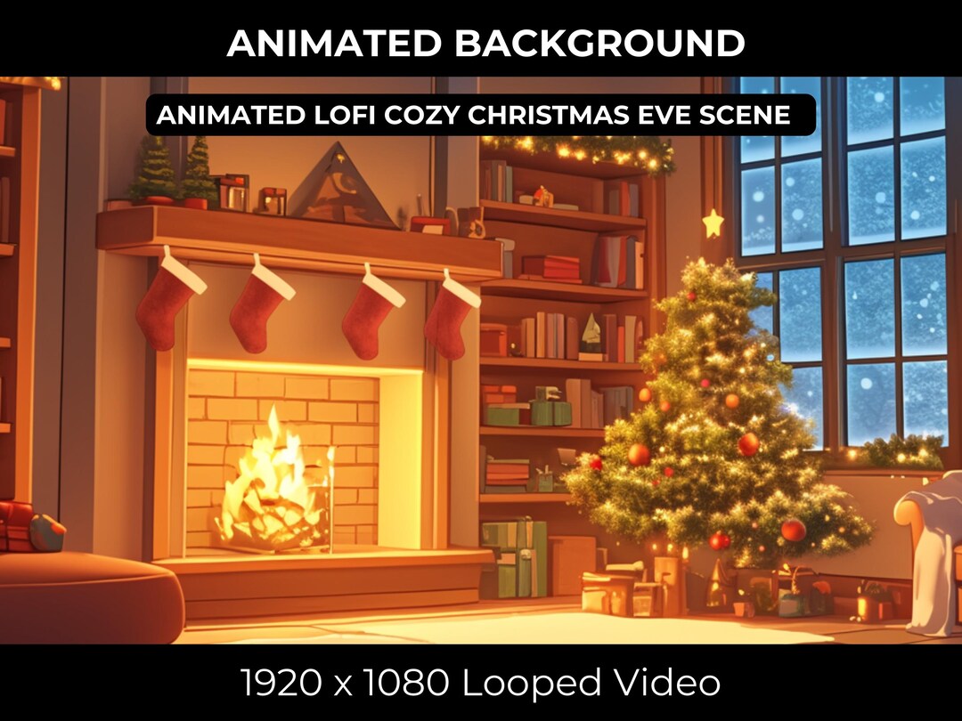 Cozy Christmas Eve Animated Background | Holiday Fantasy Stream Overlay ...