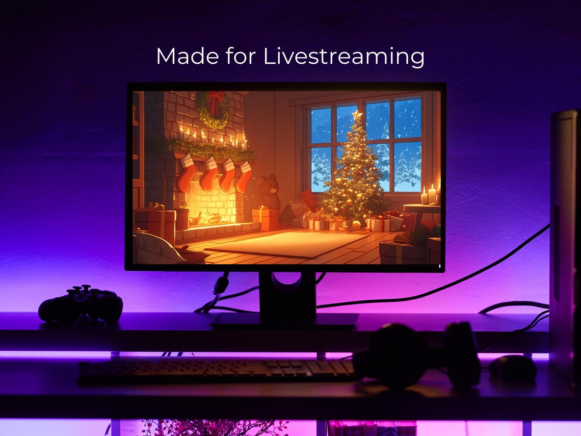 Cozy Christmas Eve Animated Background | Holiday Fantasy Stream Overlay ...