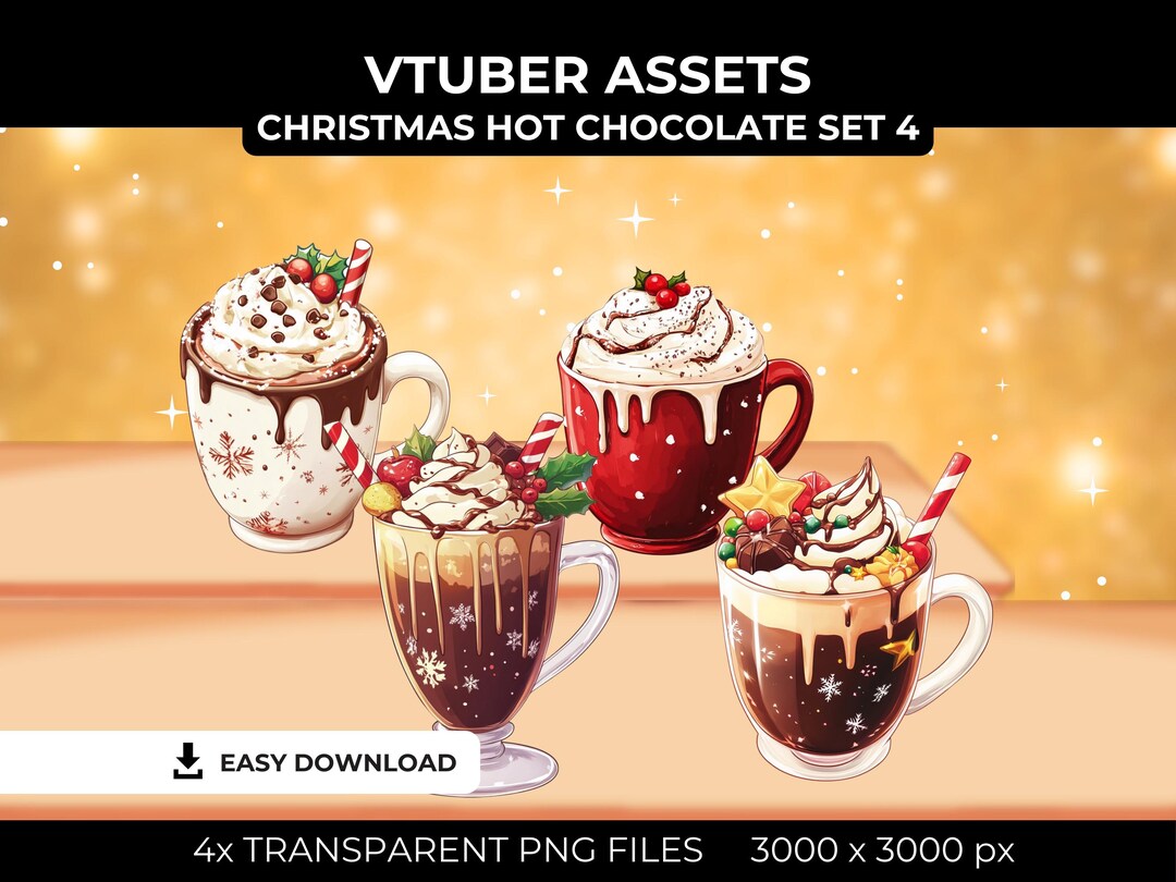 Hot Chocolate Christmas Vtube Assets | Christmas Vtuber Overlay | Xmas ...