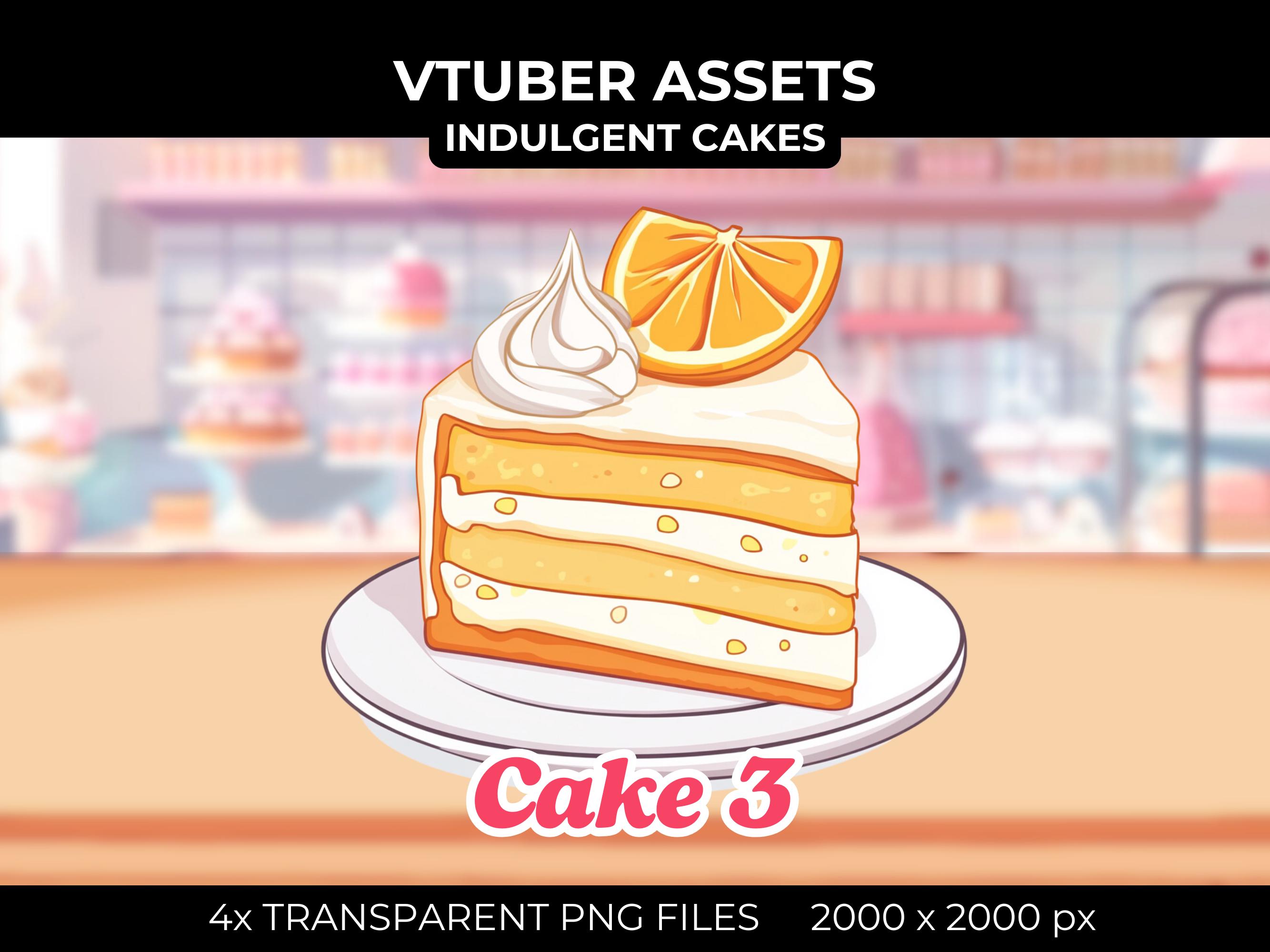 Cake Vtuber Assets PNG Kawaii Cake Decorations | Transparent Props | Vtuber Food Props | Twitch ...