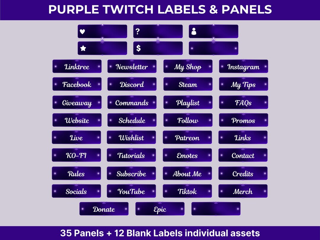 Purple Magical Twitch Stream Decoration Panels LOFI Fairy Enchanted ...