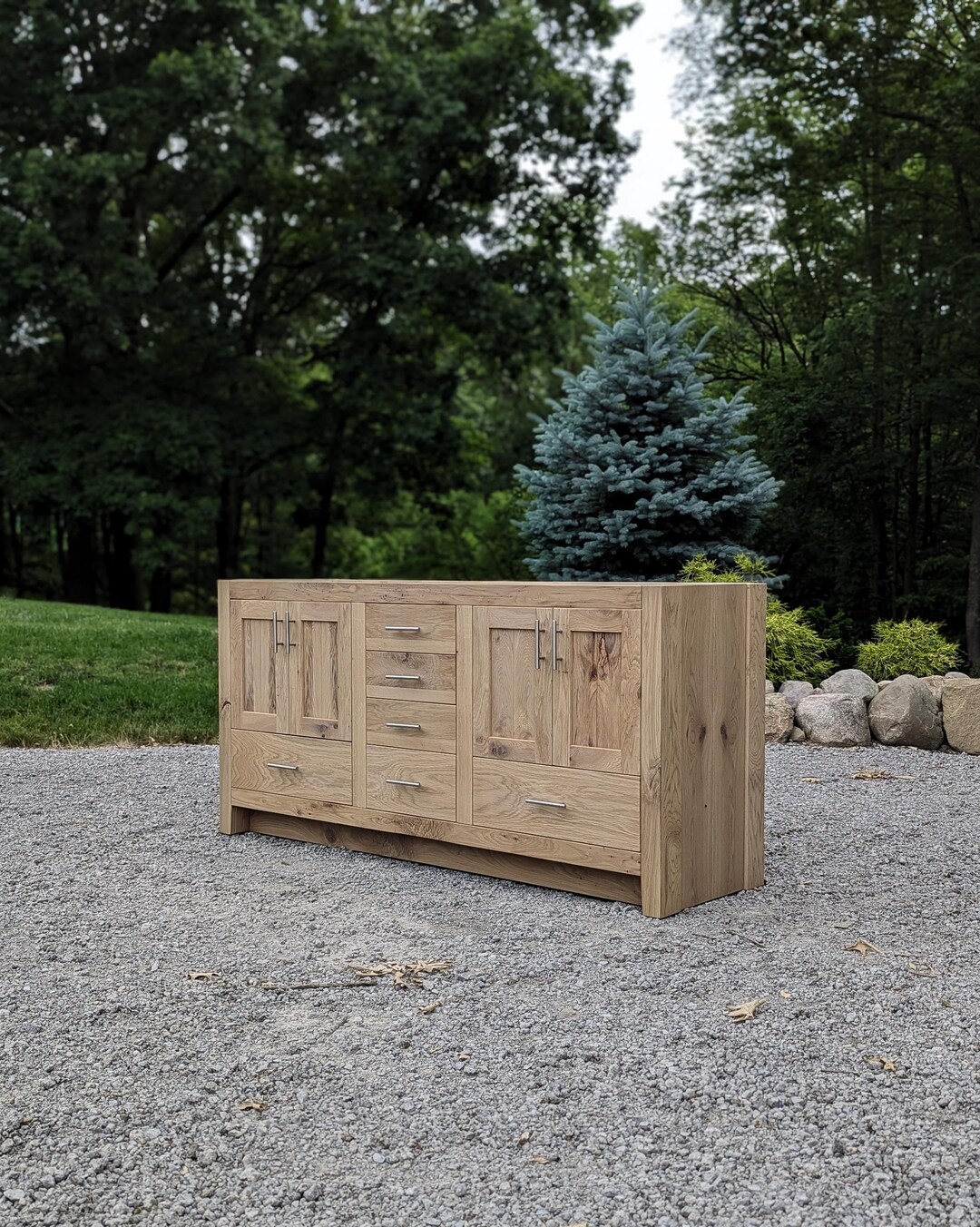 Handmade Bathroom Vanity 72 Dual Sink White Oak paneled Doors 2213-P - Etsy