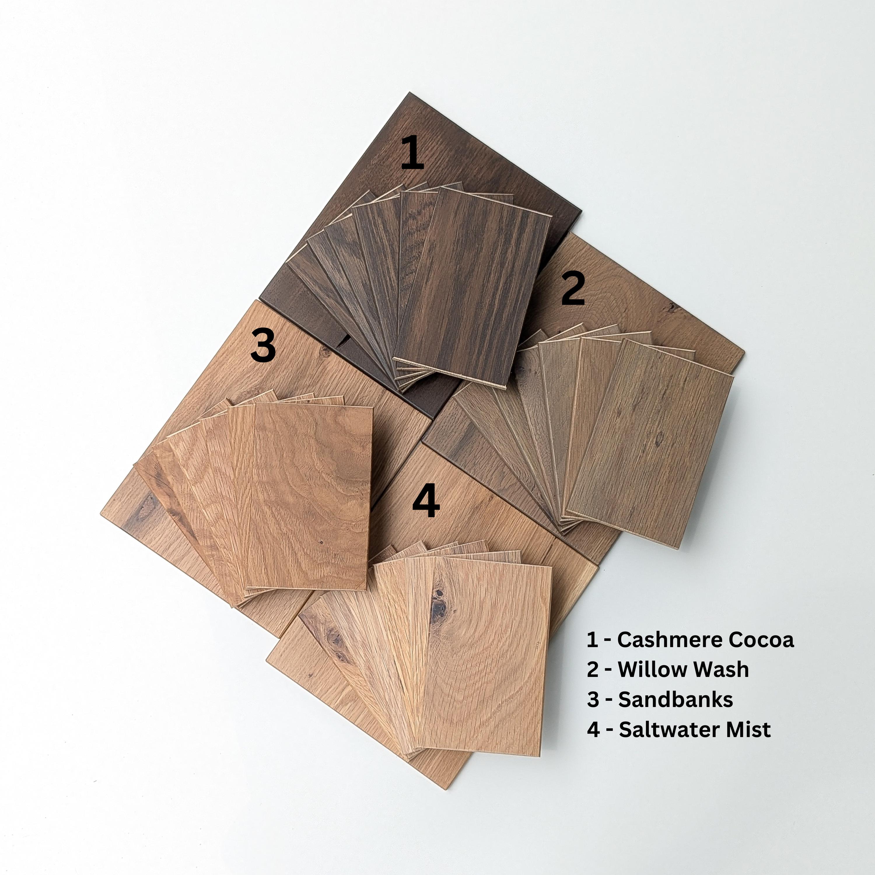Wood Samples - Set of 4 on White Oak - Etsy