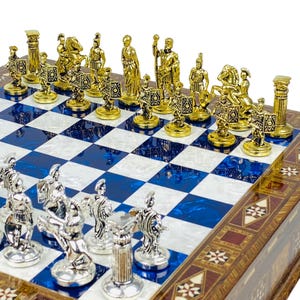 Personalized Roman Empire Themed Chess Set With Storage- 14 Inch ...