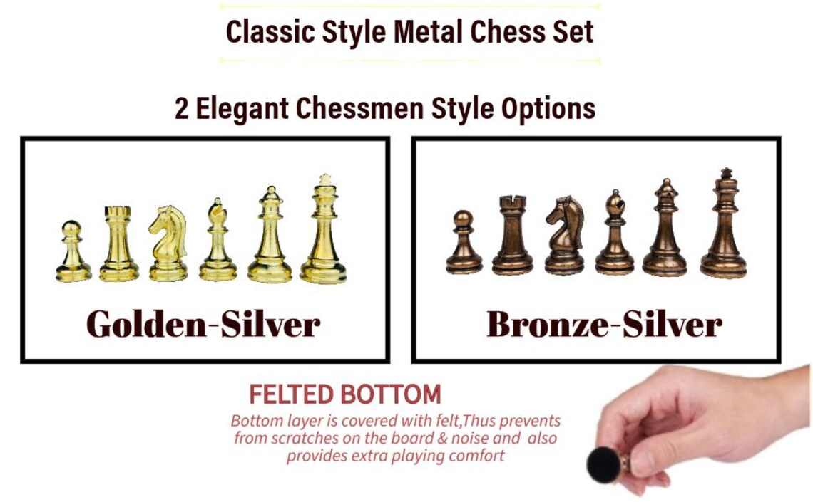 Luxury Chess Set With Classic Style Metal Chess Pieces- High Quality ...