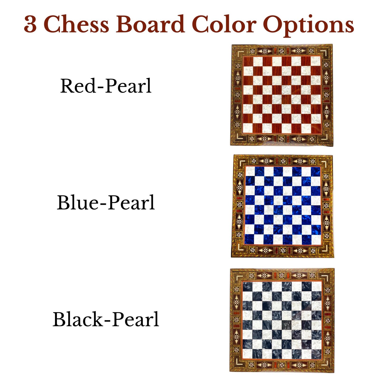 Luxury Chess Set With Storage Compartment- 12" Handmade Mosaic Chess ...