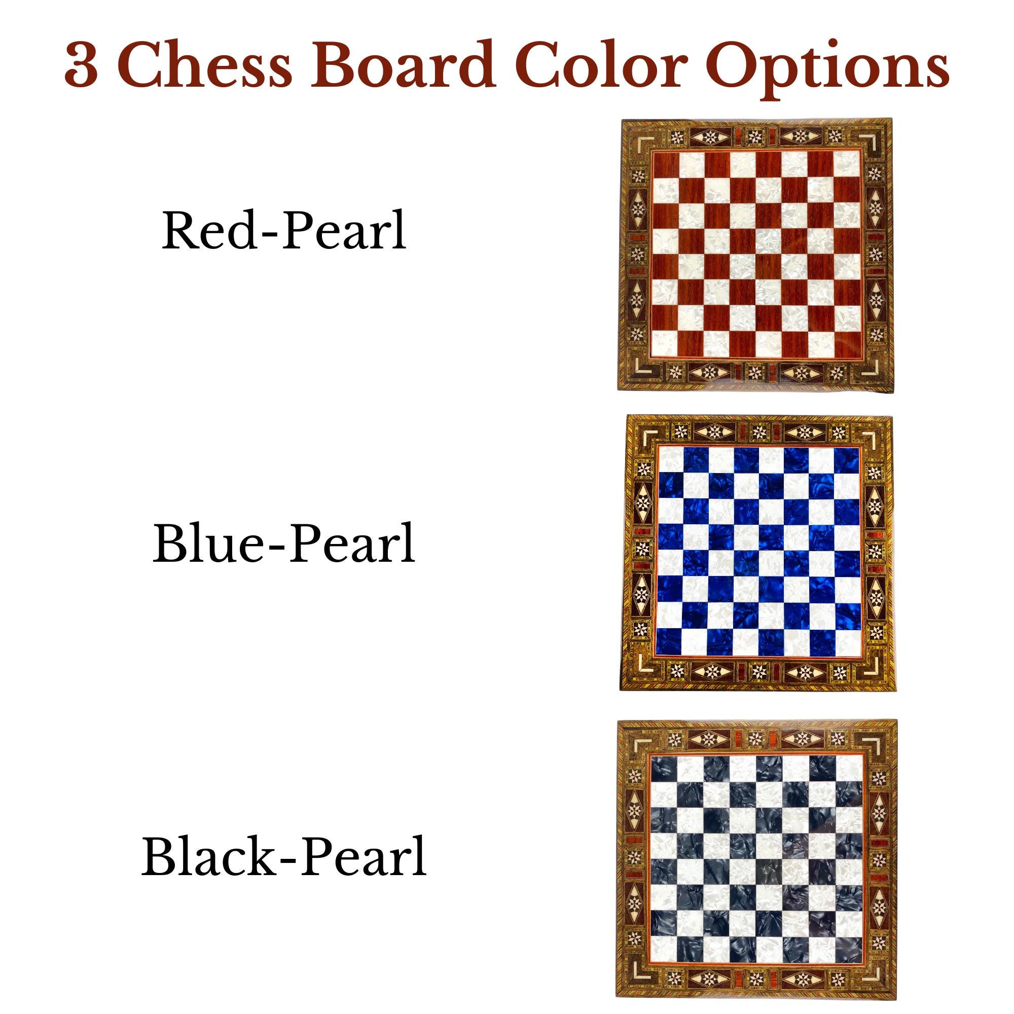 Luxury Chess Set With Storage Compartment- 12" Handmade Mosaic Chess ...