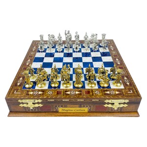 Personalized Roman Empire Themed Chess Set With Storage- 14 Inch ...