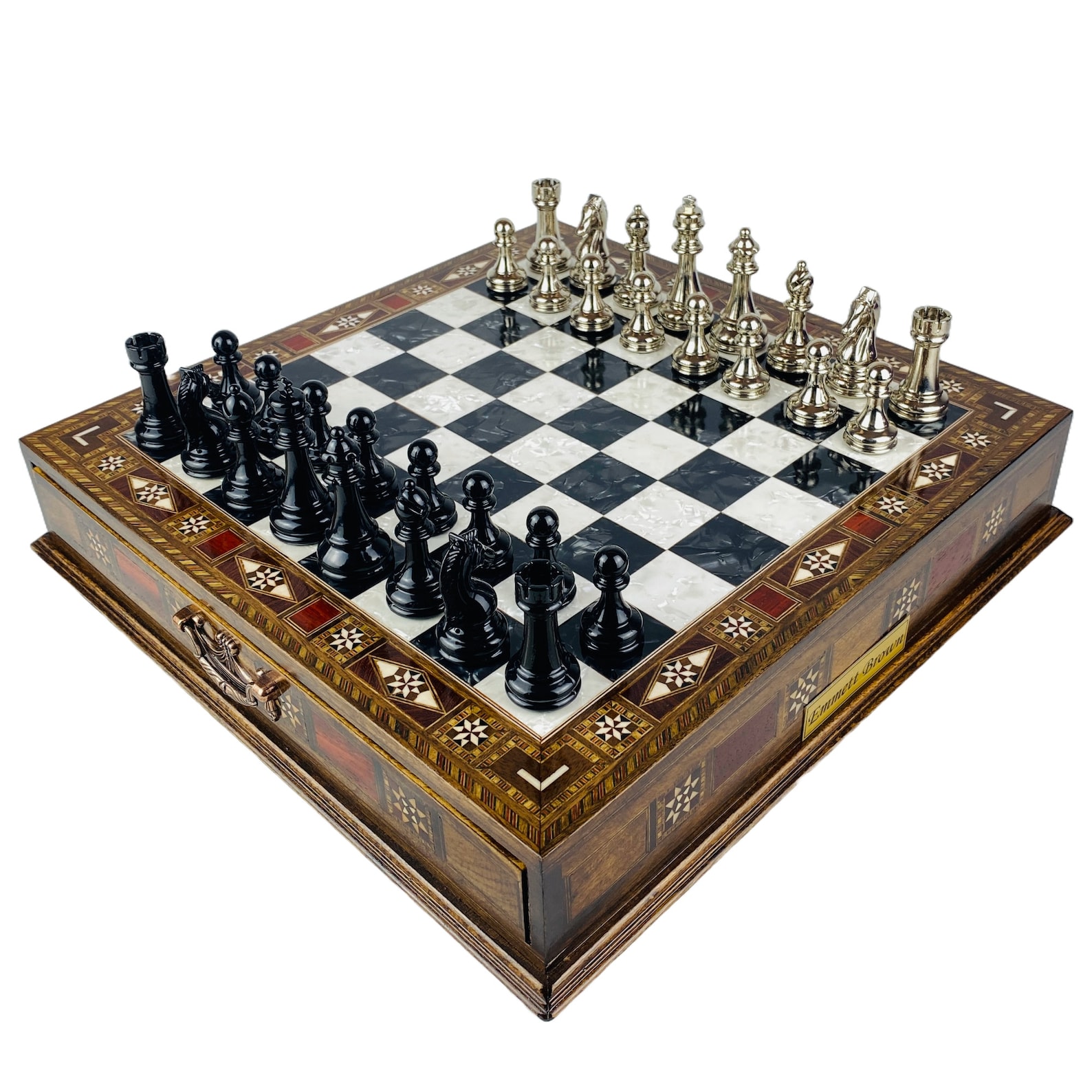 15 Personalized Chess Set With Classic Metal Chess Pieces Large Size ...