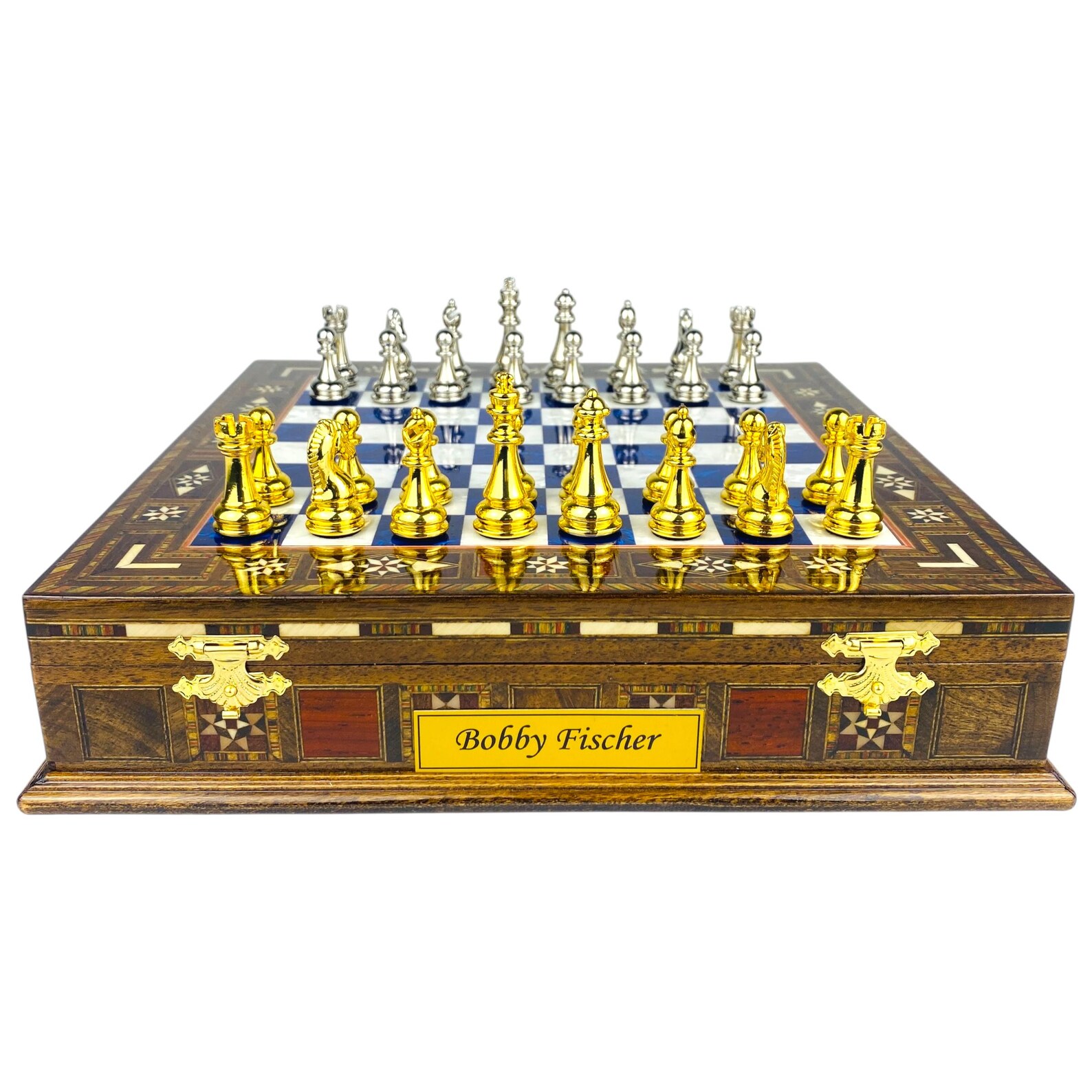 Luxury Chess Set With Storage Compartment- 12" Handmade Mosaic Chess ...