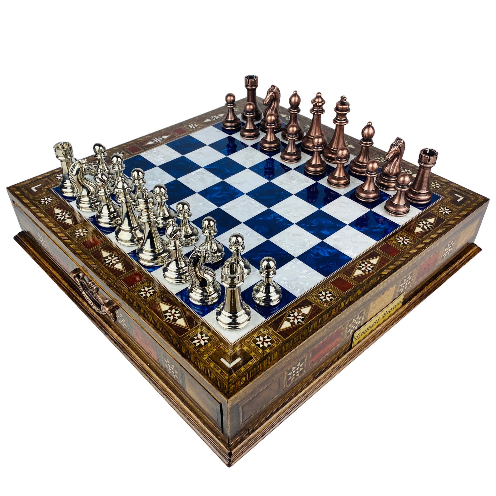 15 Personalized Chess Set With Classic Metal Chess Pieces Large Size ...