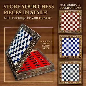 Luxury Greek Mythology Chess Set- 12" Handmade Mosaic Chess Board With ...