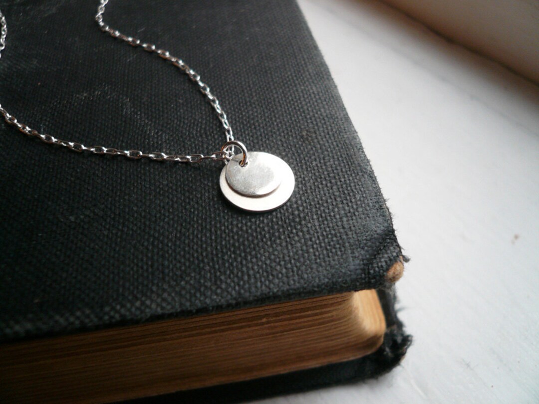 Tiny Silver Layered Dots Necklace in Sterling Silver - Great Gift ...